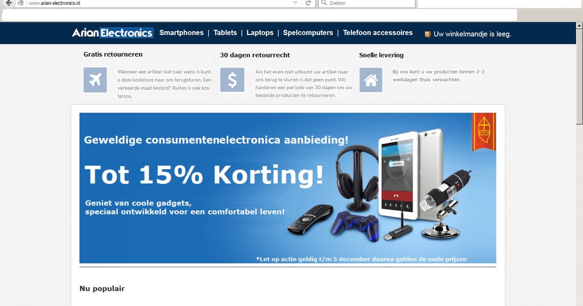 'Doe geen aankopen bij www.arian-electronics.nl' | Opgelicht?!