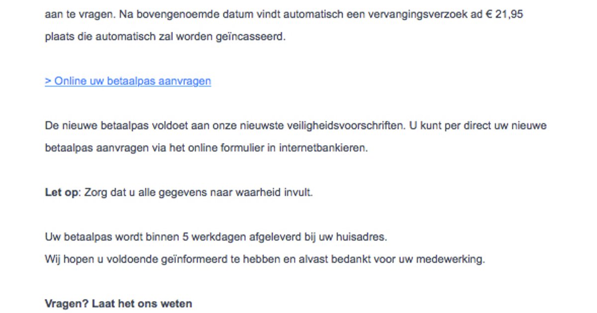 Phishingmail 'Knab' over nieuwe betaalpas | Opgelicht?!