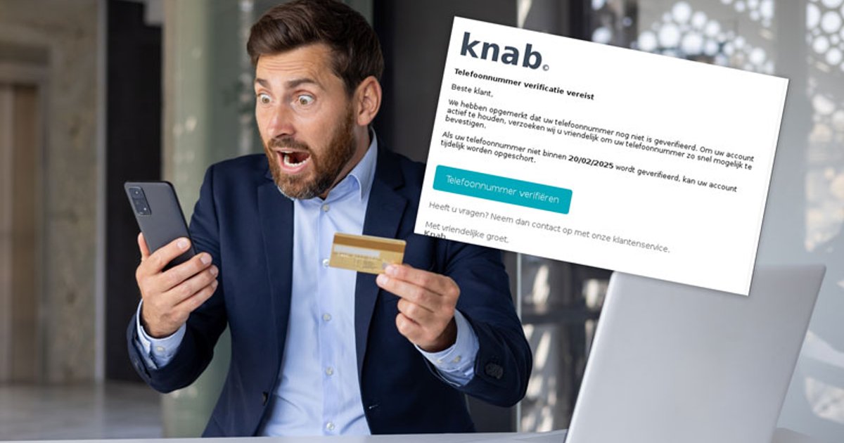 Phishingmail namens Knab: ‘Verifieer je telefoonnummer binnen 20/02 ...