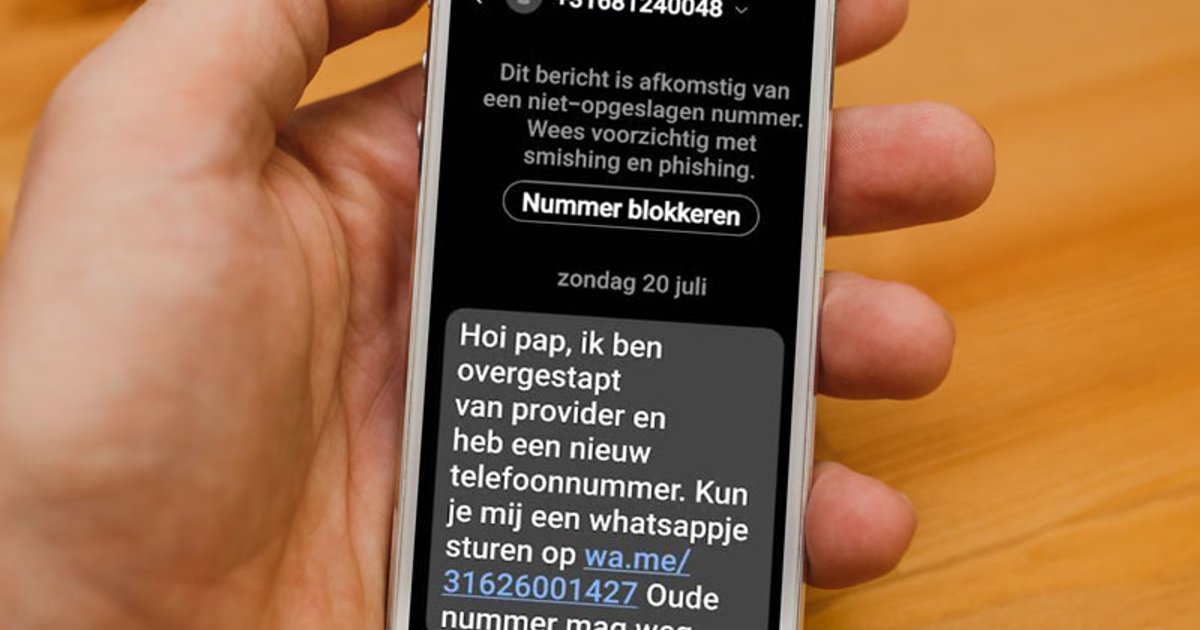 ‘Pap, kun je mij een whatsappje sturen op mijn nieuwe nummer’, sms’en ...