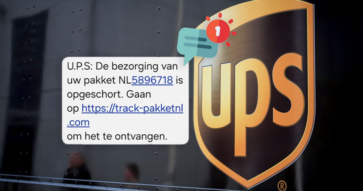 Phishing-sms UPS over opgeschorte bezorging van je pakket | Opgelicht?!