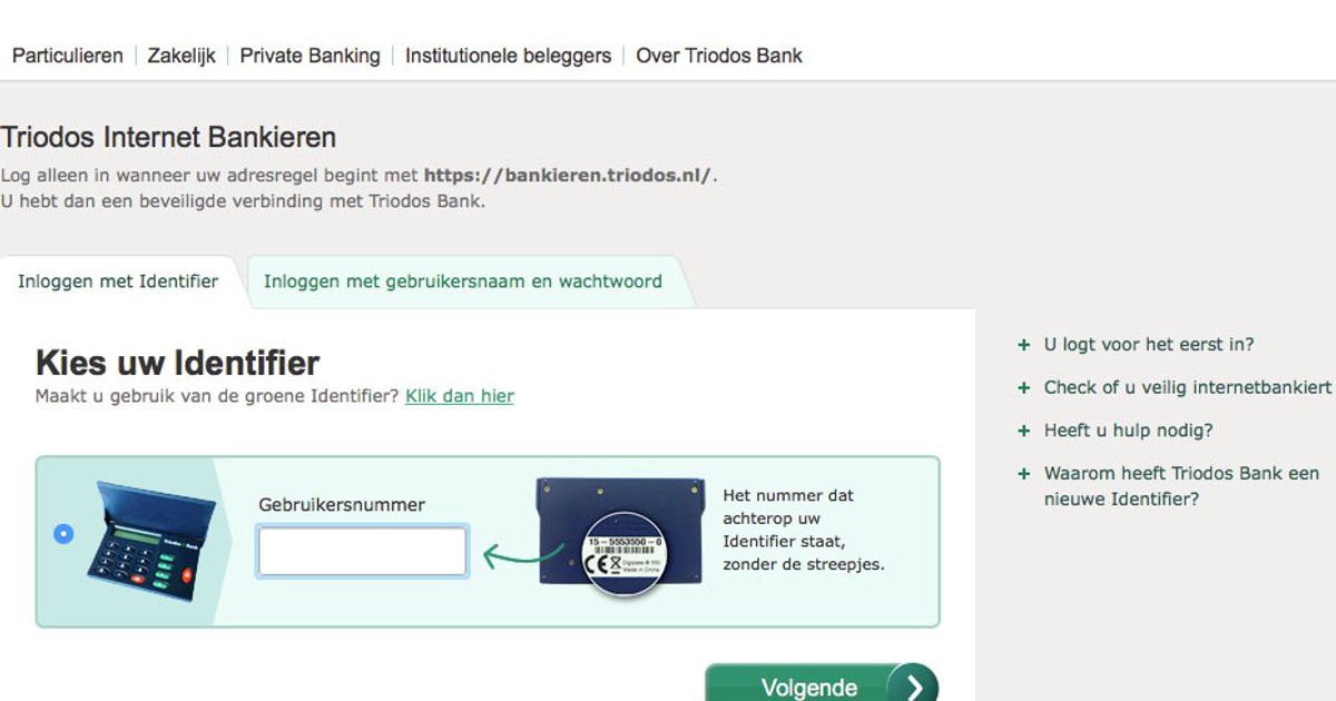 Valse e-mail 'Triodos Bank' over groene Identifier | Opgelicht?!