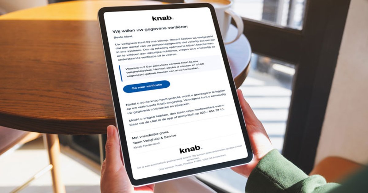 Klik niet op de link in deze frauduleuze Knab-mail om je gegevens te ...