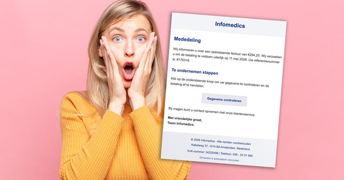 Infomedics-phishingmail in omloop: ‘Betaal jouw openstaande factuur van ...