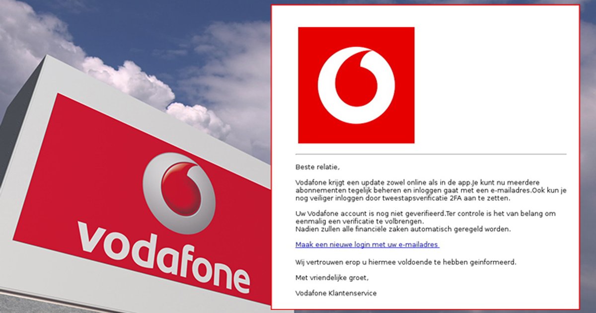 'Boem Nieuwe Update!' Pas op voor deze nepmail uit naam van Vodafone ...
