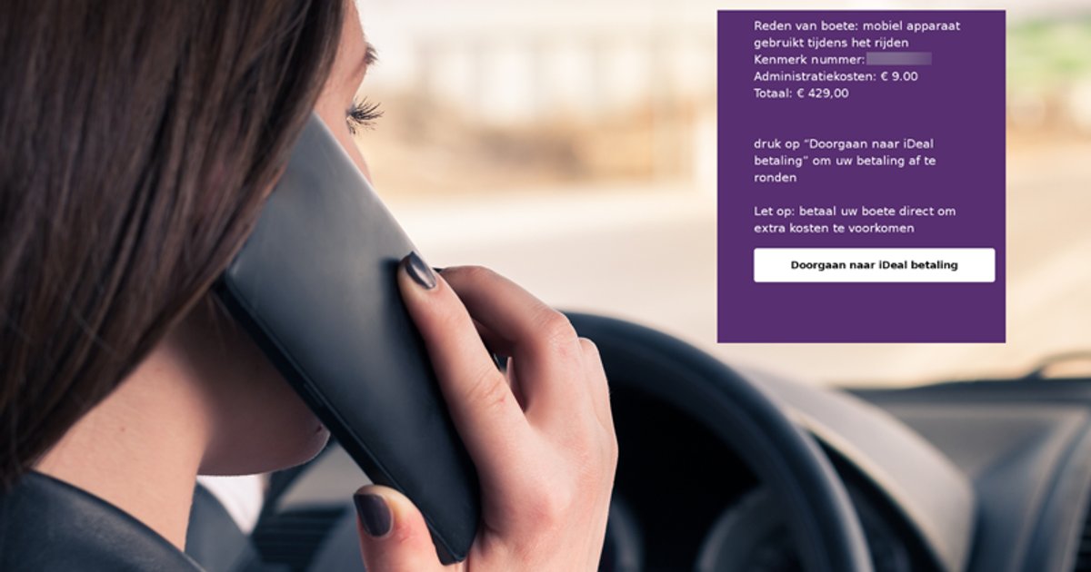 Mail over 429 euro boete ontvangen voor telefoongebruik tijdens het ...