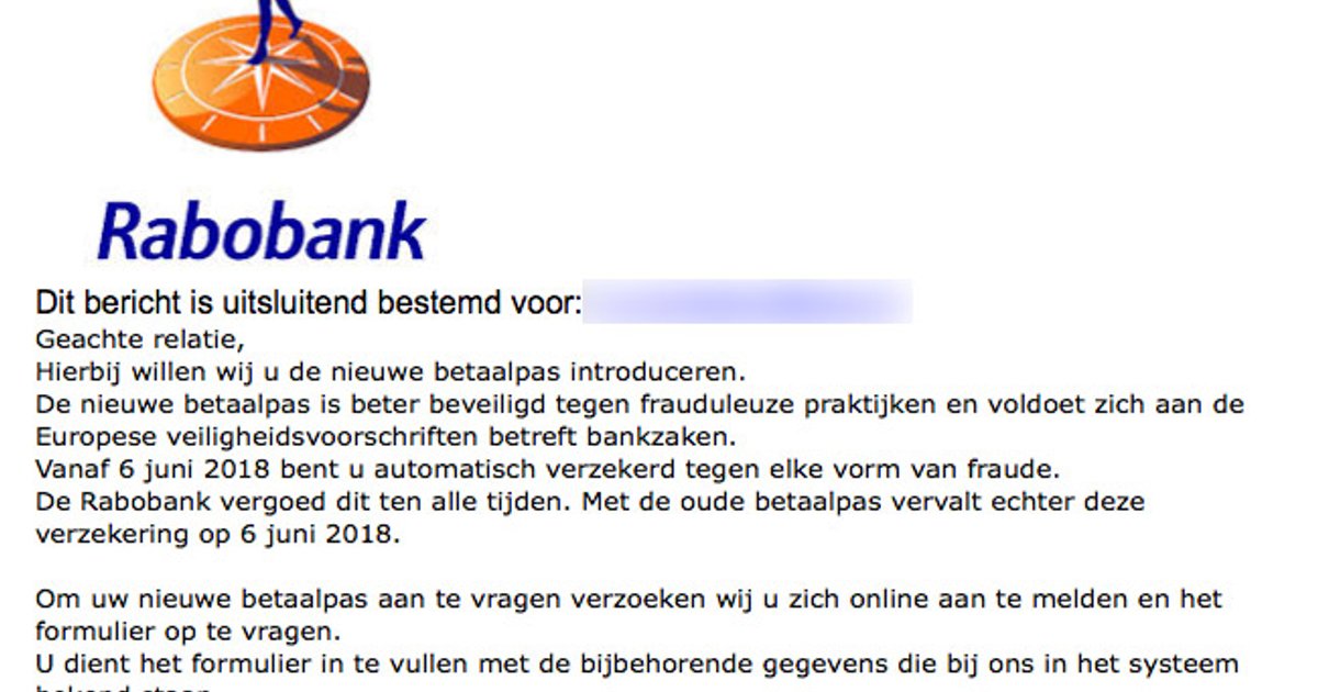 Trap niet in nepmail 'Rabobank' over nieuwe wereldpas | Opgelicht?!