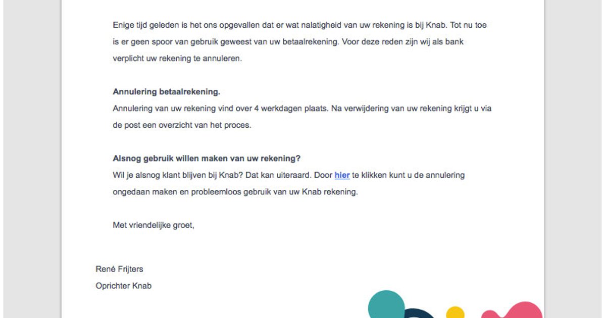 Afzender e-mail 'Knab' vist naar jouw gegevens | Opgelicht?!