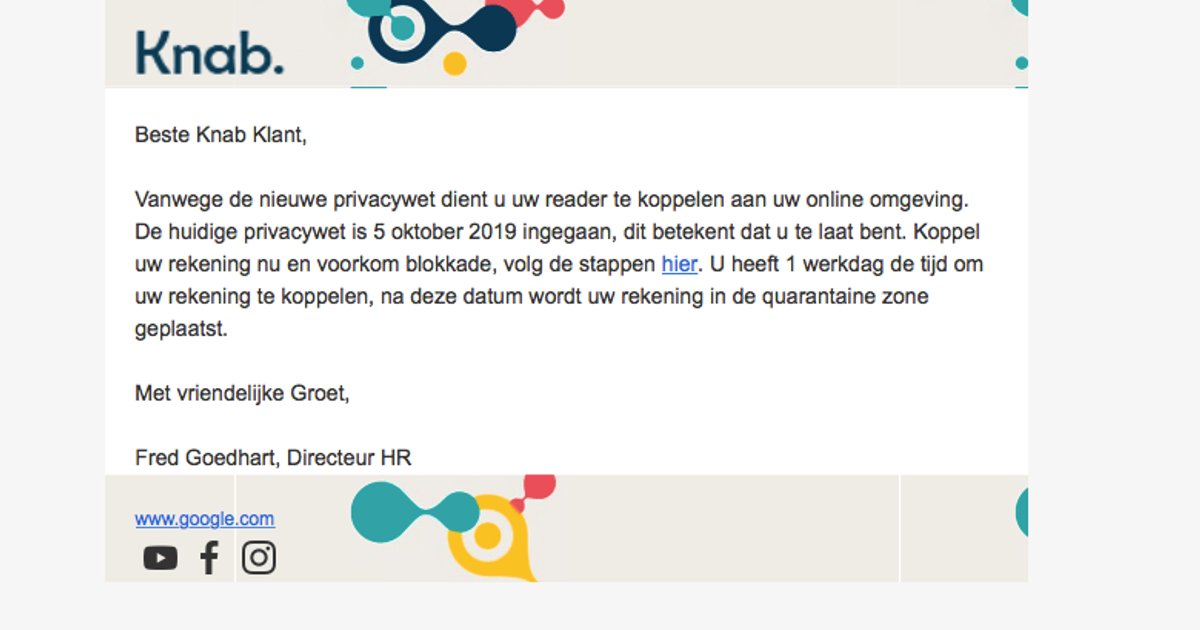 Mail van 'Knab' over nieuwe privacywet is vals | Opgelicht?!