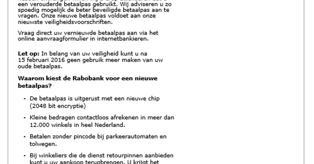 Phishingmail Rabobank: WereldPas | Opgelicht?!